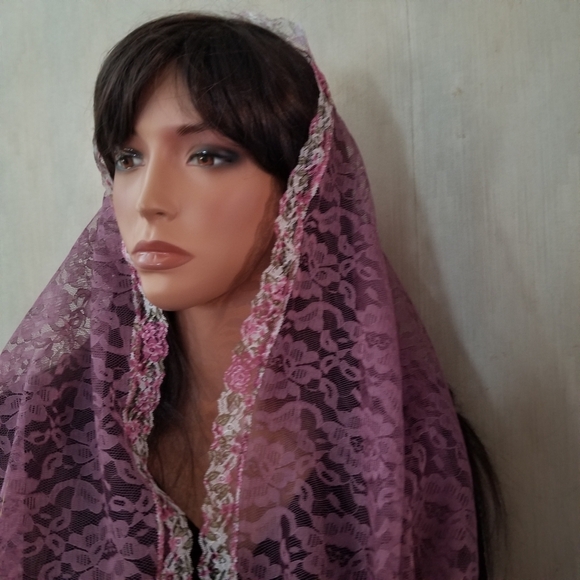 The Veiled Woman | Accessories | Veiled Woman Dusty Rose Lace Infinity ...